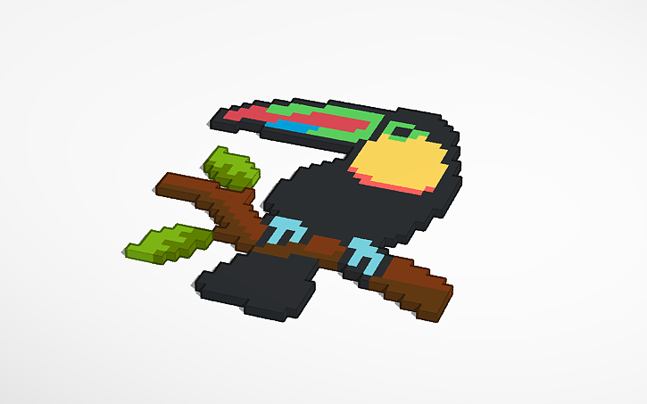 3D design Pixel Toucan - Tinkercad