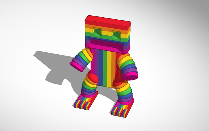3d Design Henry The Rainbow Robot Rainbow Tinker Er Tinkerbot Tinkercad