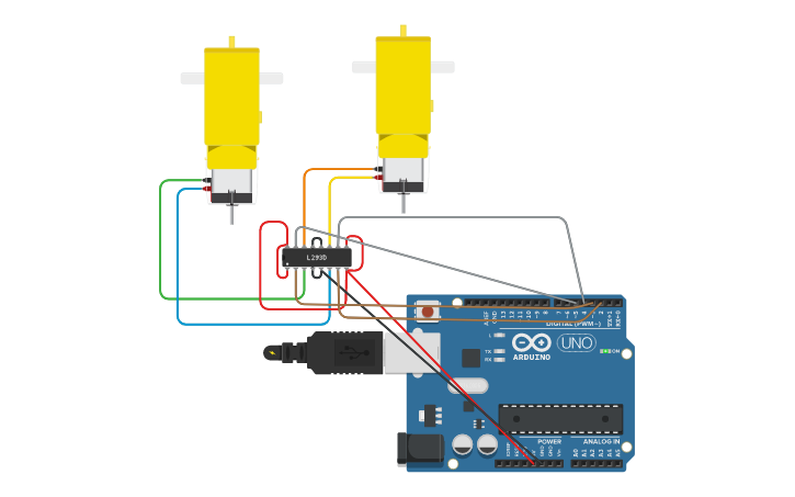 Circuit design ponte h - Tinkercad