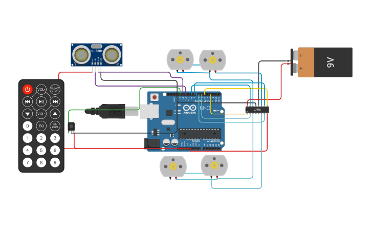 Circuit design robotics-project - Tinkercad