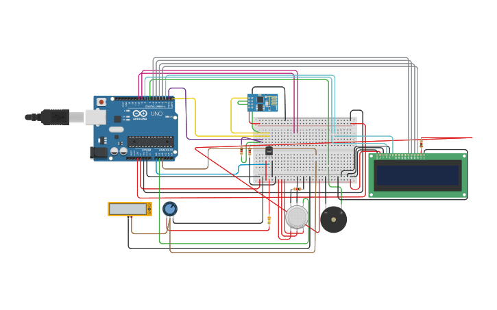 Circuit design Weather Monitoring System - Tinkercad
