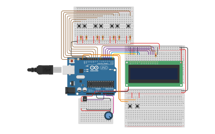 Circuit design Simple LCD UI - Tinkercad