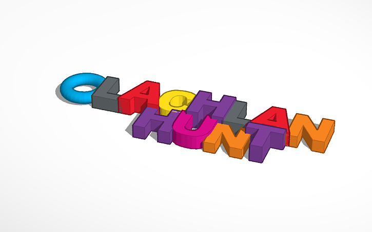 3D design Lachlan Hunt Keyring - Tinkercad