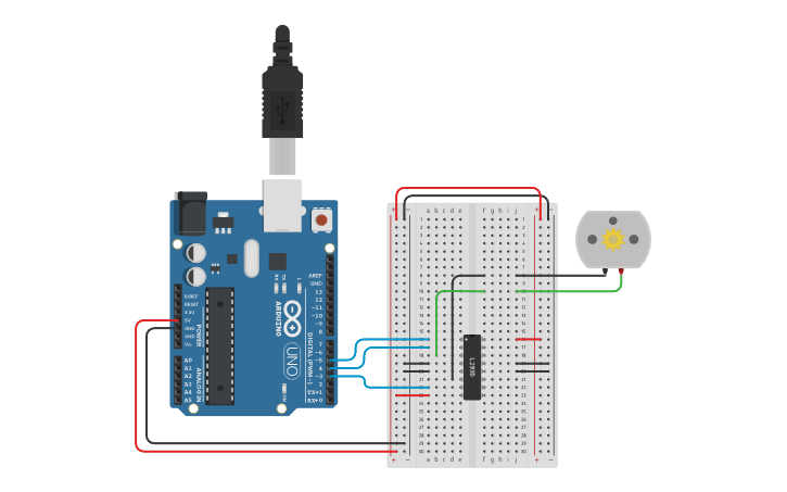 Circuit design JC DC Motor 1 (Modified) - Tinkercad