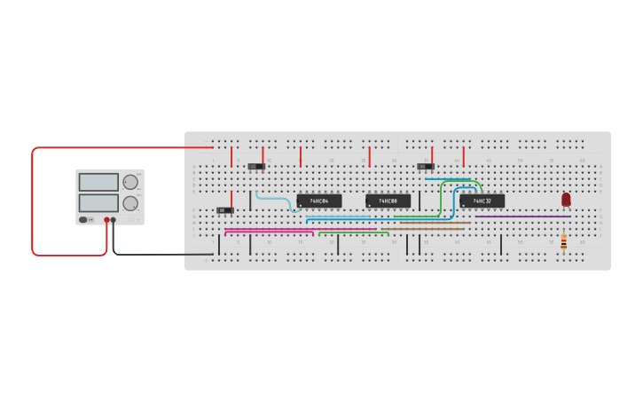 Circuit design FUNCTION USING BASIC GATES - Tinkercad
