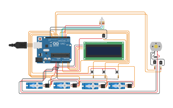 Circuit design automatic washing machine - Tinkercad