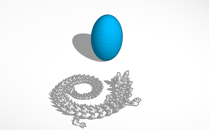 3D design dragon with egg - Tinkercad