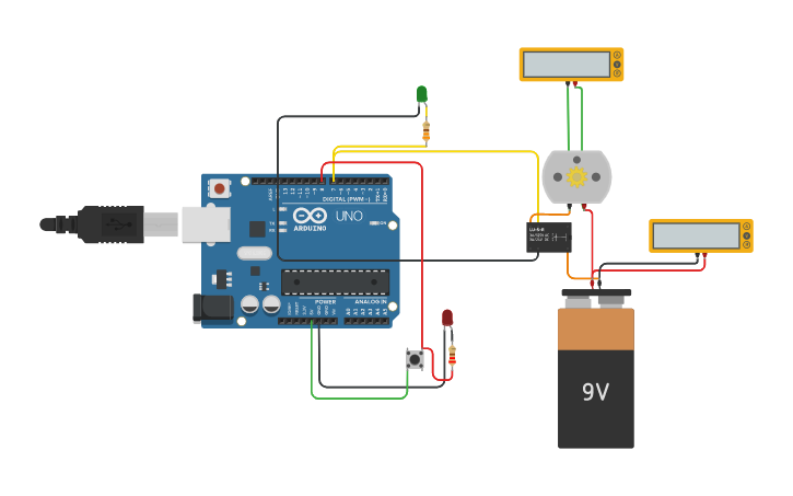Circuit design Simulasi kecepatan dan arah motor DC : Arduino, Driver ...