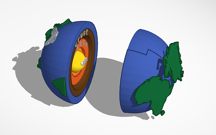 3D design Earth and its layers by saanvi - Tinkercad