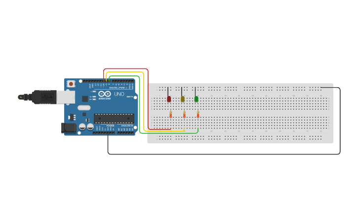 Circuit design Traffic Lights on Arduino - Tinkercad