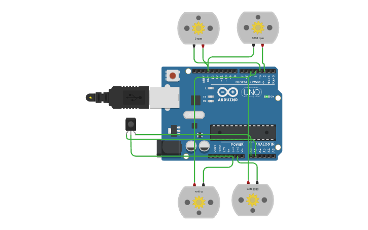 Circuit design Line Following Robot - Tinkercad