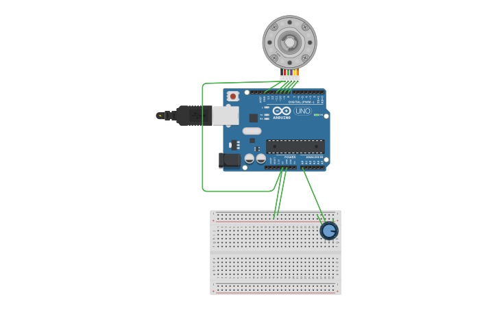Circuit design stepper motor with Arduino - Tinkercad