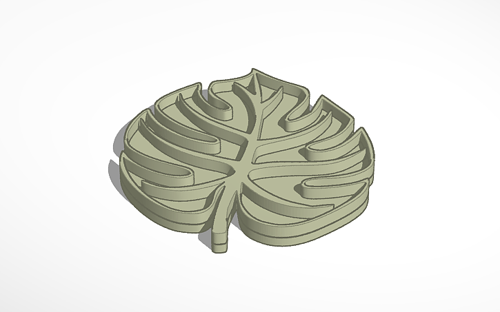 3D design monstera leaf stamp - Tinkercad