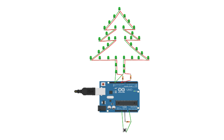 Circuit design christmas tree - Tinkercad