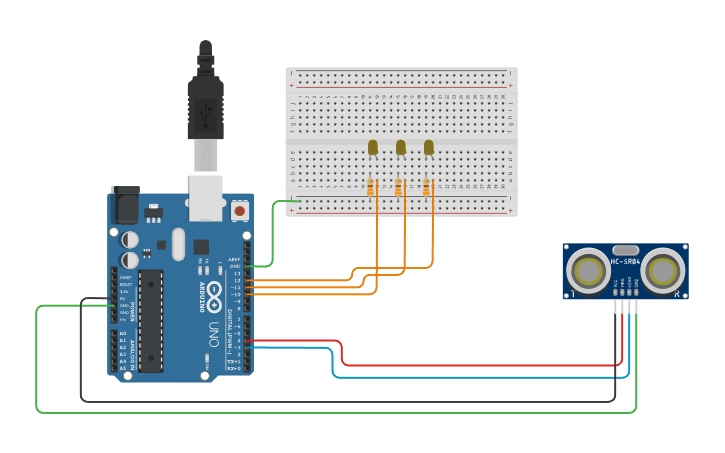Circuit design Water Level Sensor - Tinkercad