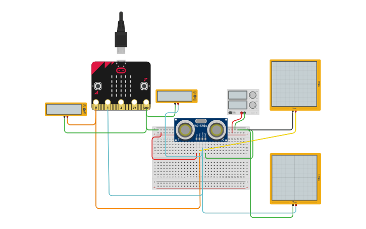 Circuit design Smart Table Lamp HC-SR04 v4 - Tinkercad