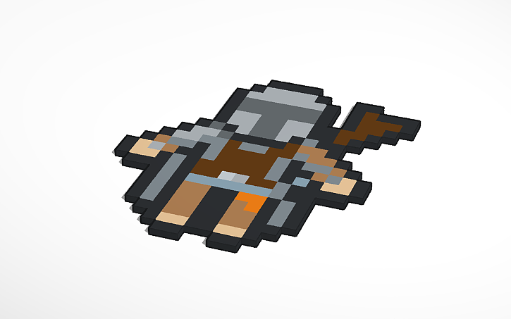 3D design mandalorian pixel art (grouped) - Tinkercad