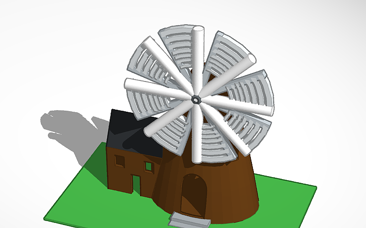 3D design working Windmill - Tinkercad