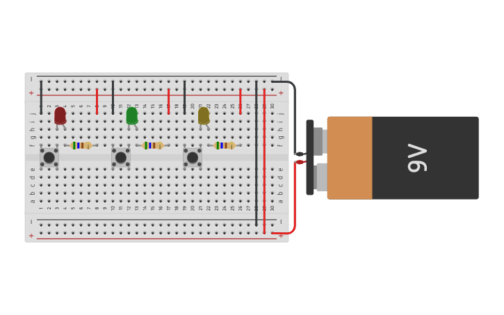 Circuit design Thiago Lima - Acionador de Leds - Tinkercad