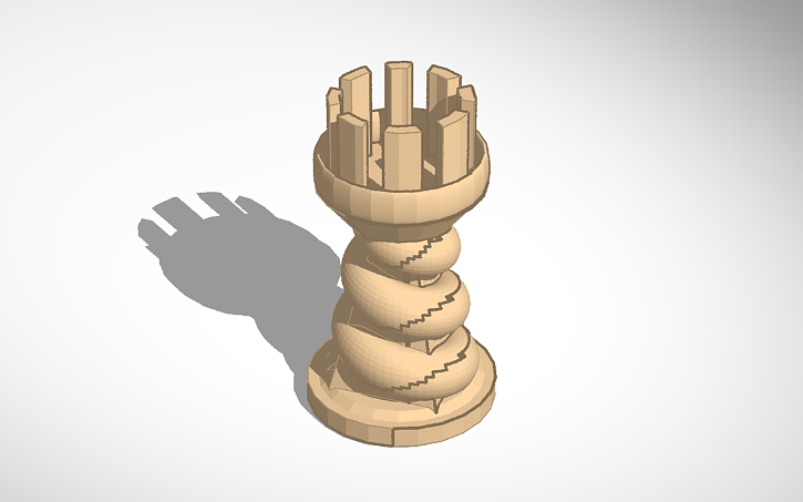 3D design torre ajedrez - Tinkercad