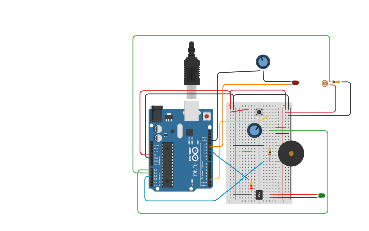 Circuit design Laser + Sound high speed Photography trigger with Arduino - Tinkercad