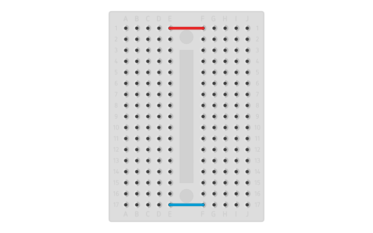 Circuit design Breadboard mini Basic - Tinkercad