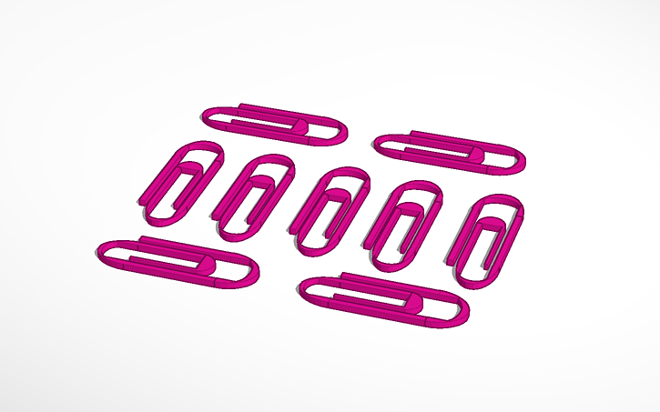 3D design Paper Clip - Tinkercad