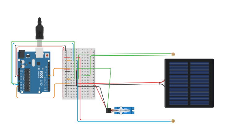 Circuit design Solar Tracker adit - Tinkercad