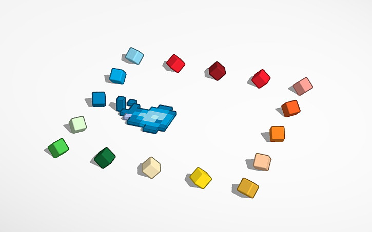 3D design blue flame - Tinkercad