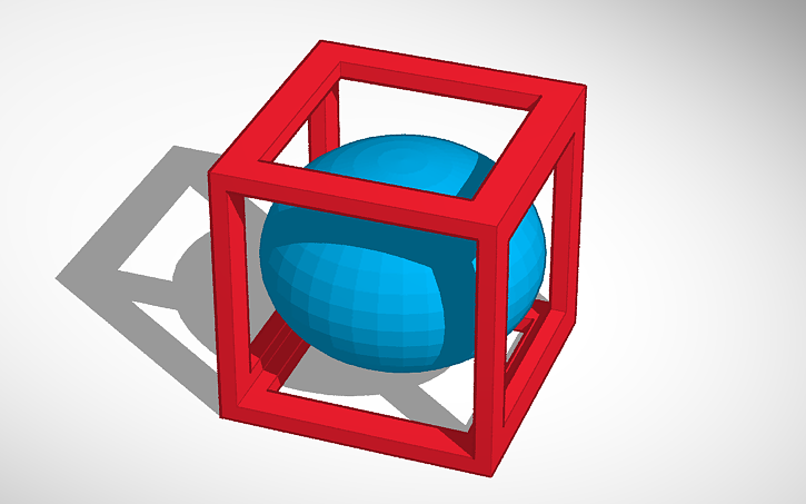 3D design Cube With Ball - Tinkercad