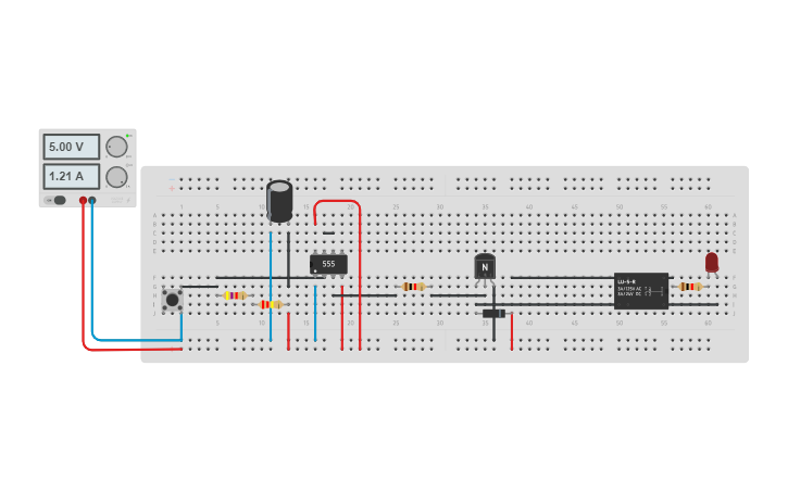 Circuit design ne555 - Tinkercad