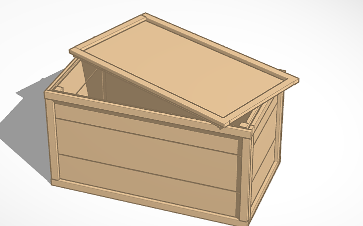 3D design wood crate - Tinkercad