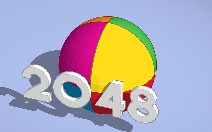 3D design 2048 ball - Tinkercad
