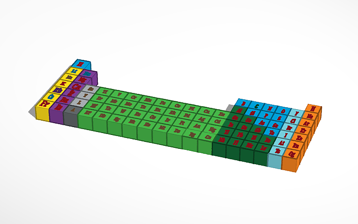 3D design 3D Periodic Table - Tinkercad
