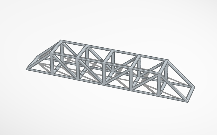3D design More Simple Pratt Truss Bridge - Tinkercad