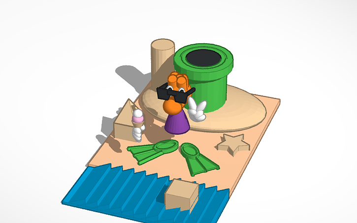 3D design rayman at the beach - Tinkercad