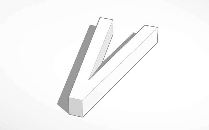 3D design letter V - Tinkercad