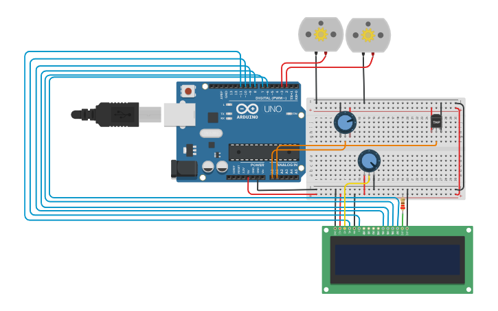 Circuit design circuito automatizado con arduino - Tinkercad