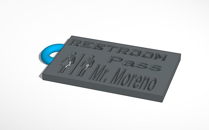 3D design Copy of Room 215 Restroom Pass - Tinkercad