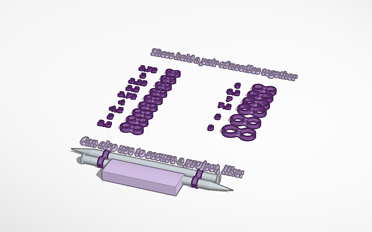 3D design Knitting Needle Holders, Simple - Tinkercad