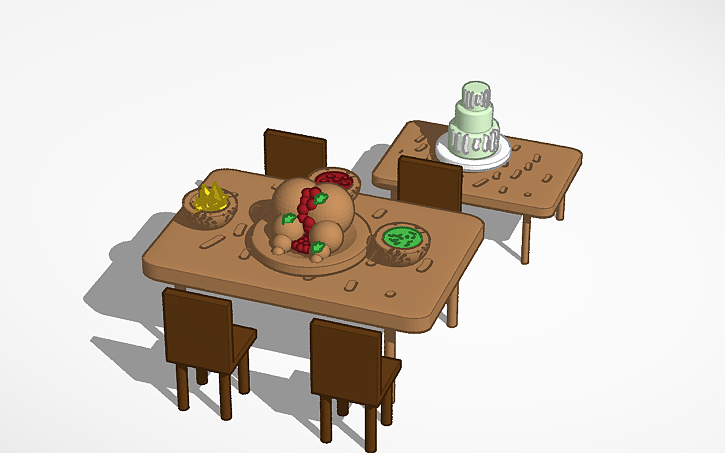 3D design Thanksgiving dinner - Tinkercad