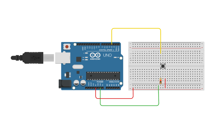Circuit design push button counter - Tinkercad