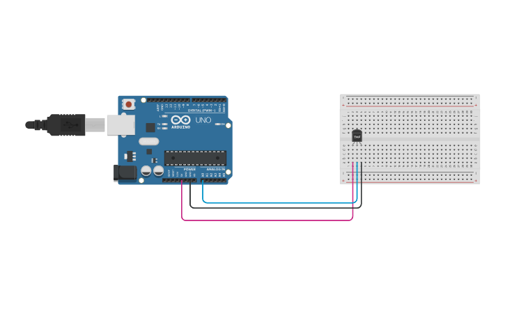 Circuit design Temperature sensor - Tinkercad