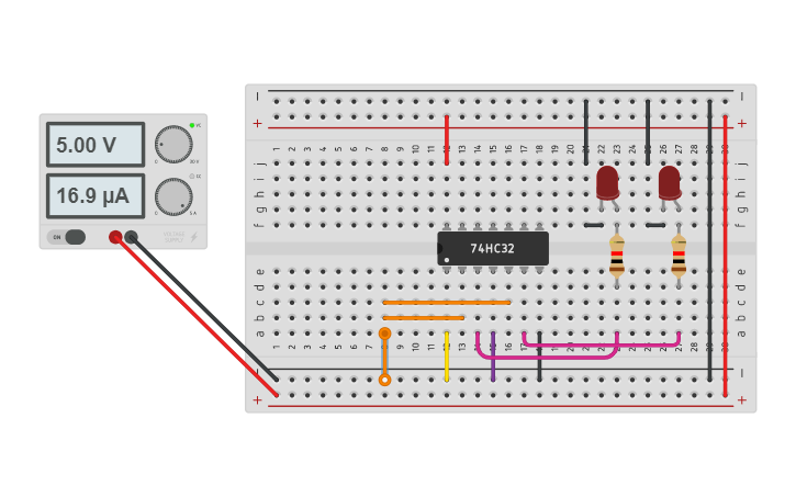 Circuit design 4 to 2 encoder using logic gates - Tinkercad