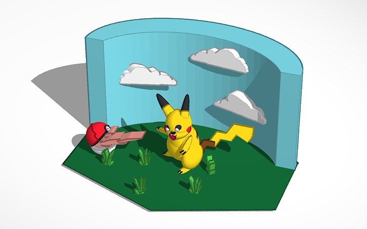 3D design Pikachu - Tinkercad