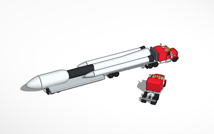 3D design oversize load with a rocket!!! - Tinkercad