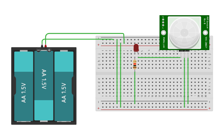 Circuit design pir sensor - Tinkercad