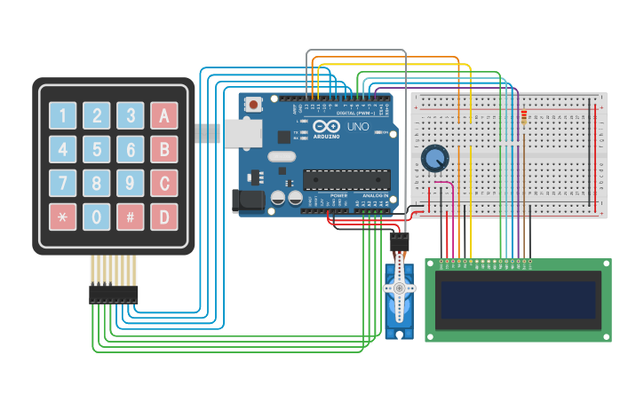 Circuit design Combination lock - Tinkercad