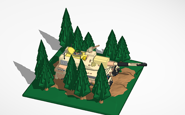 3D design Modern military tank (Challenger 2) - Tinkercad