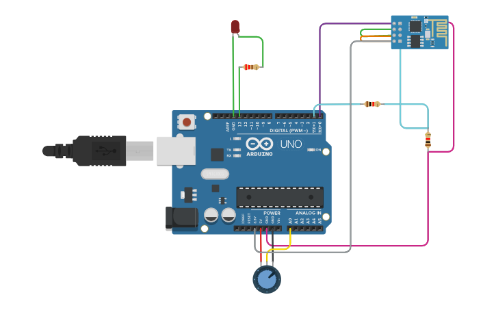 Circuit design Thingspeak-led - Tinkercad